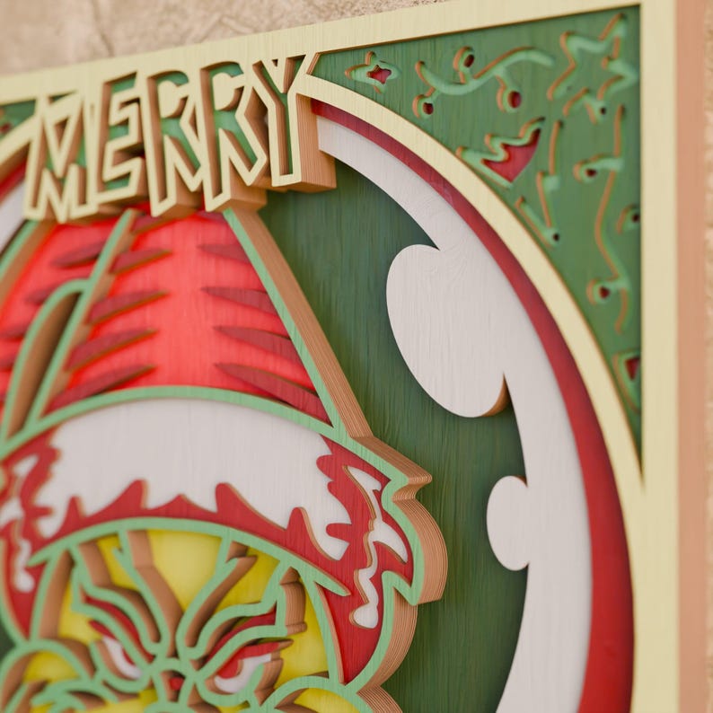 Grinch Face SVG | Merry Grinchmas Layered Mandala | Xmas Laser Cut File ...