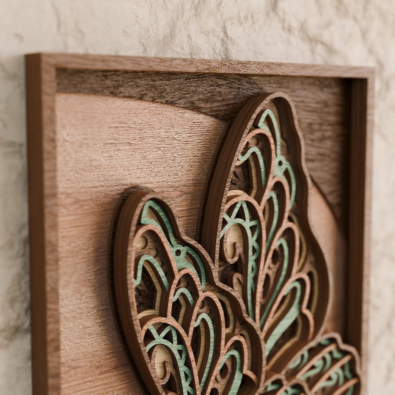 Boho Butterfly SVG | Layered Mandala Insect Design | 3D Nature Wall Art ...