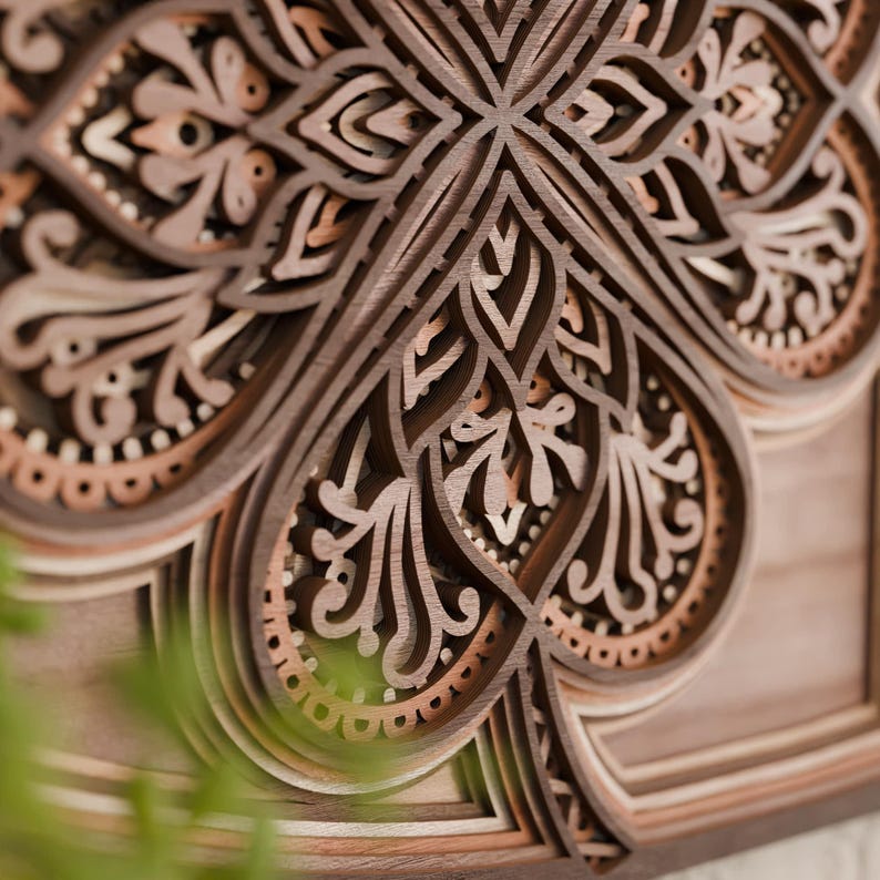 Four Leaf Clover Mandala SVG | Layered Lucky Shamrock Laser Cut File ...