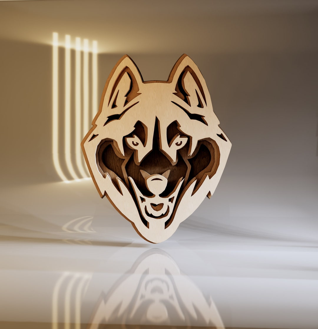 Husky SVG, Dog Wood Cutout, Layered Design, Animal Laser Cut, Glowforge ...