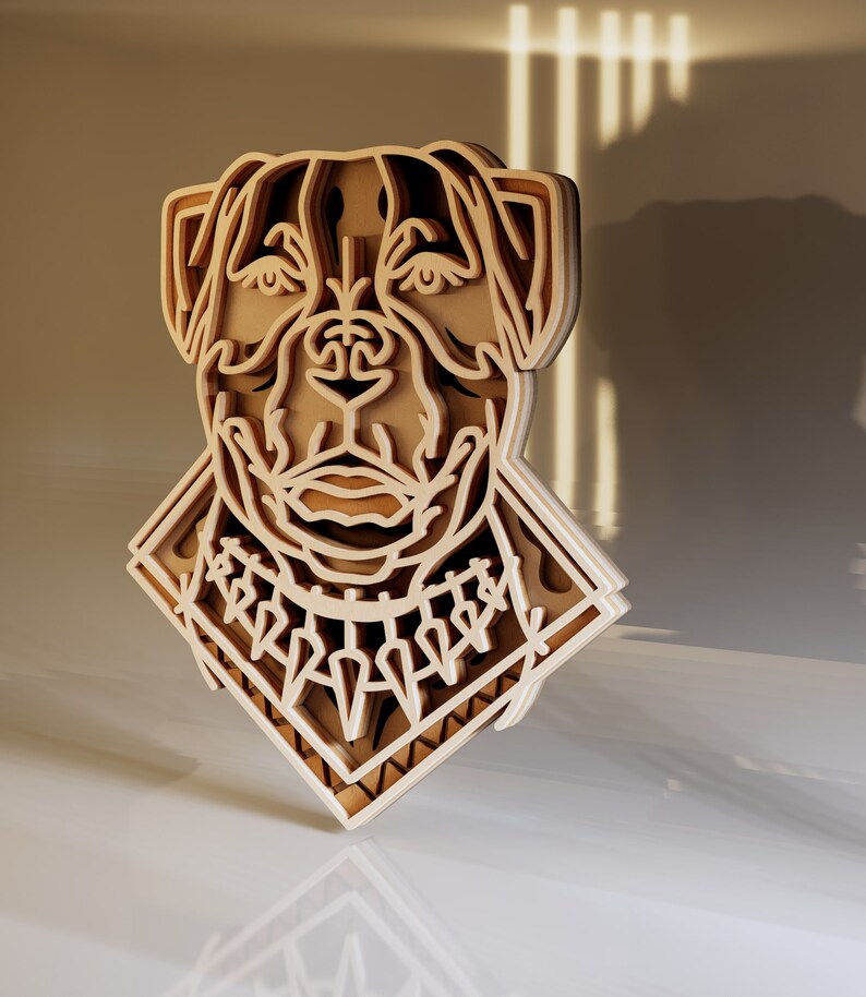 Pitbull Head SVG, Multi Layer Dog Laser Cut File, Wood Cutouts, Instant ...