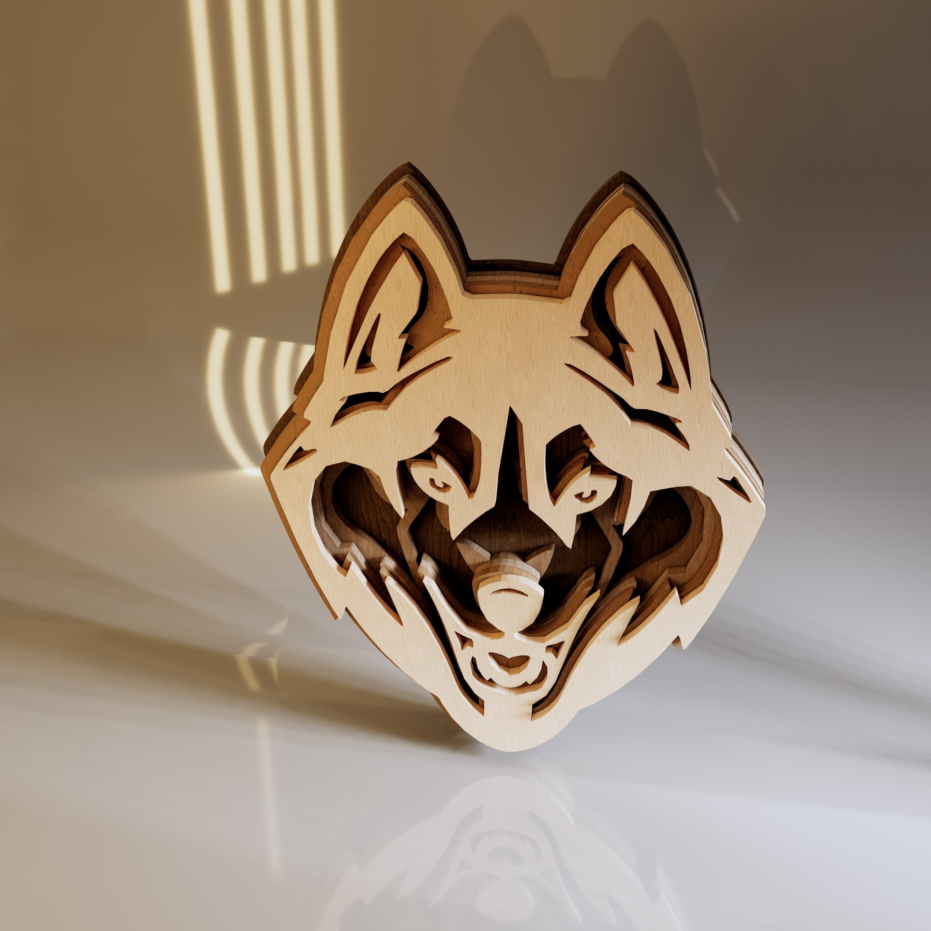 Husky SVG, Dog Wood Cutout, Layered Design, Animal Laser Cut, Glowforge ...