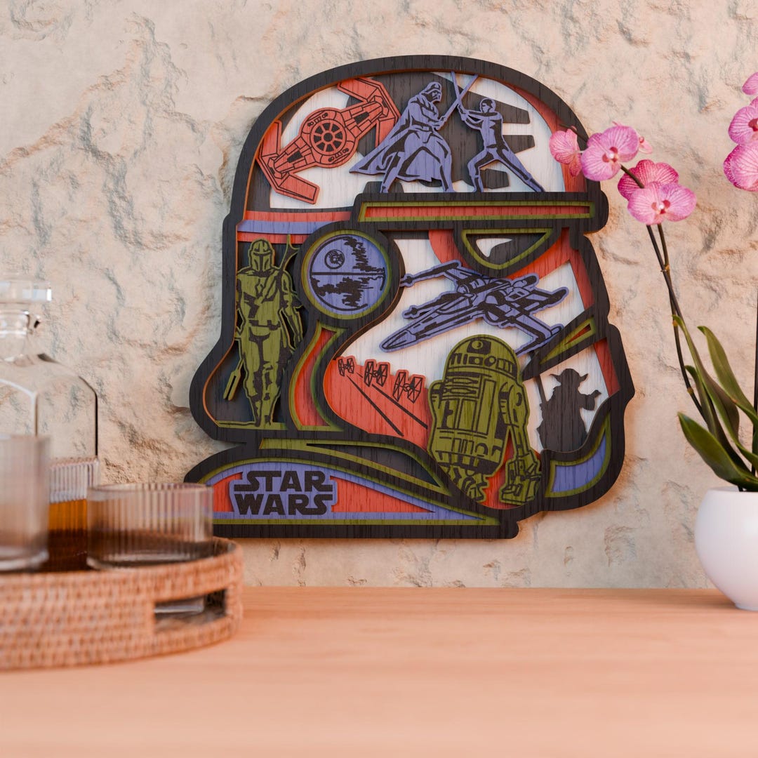 Laser Engraving | Multilayer Star Wars Design | Wood Cutout Files ...