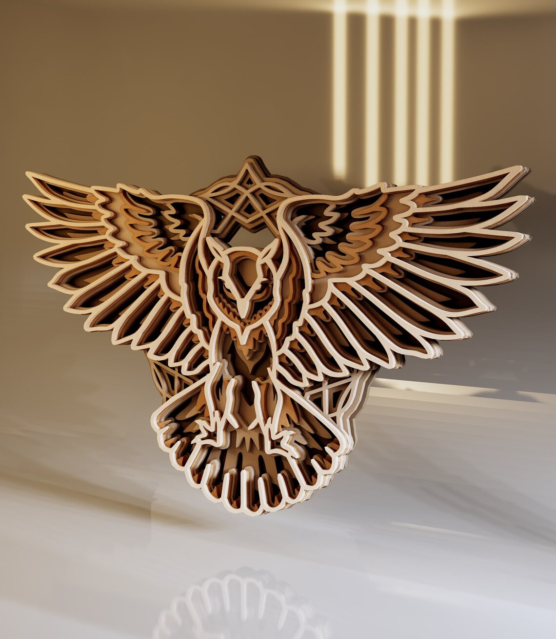 Flying Owl SVG, Multilayer Laser Cut, Instant Digital Download, Forest ...
