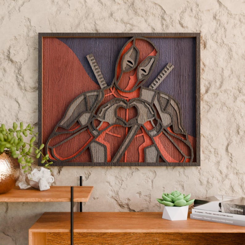 Deadpool Layered SVG | Funny Comic Character Laser Cut File | Red Hero ...