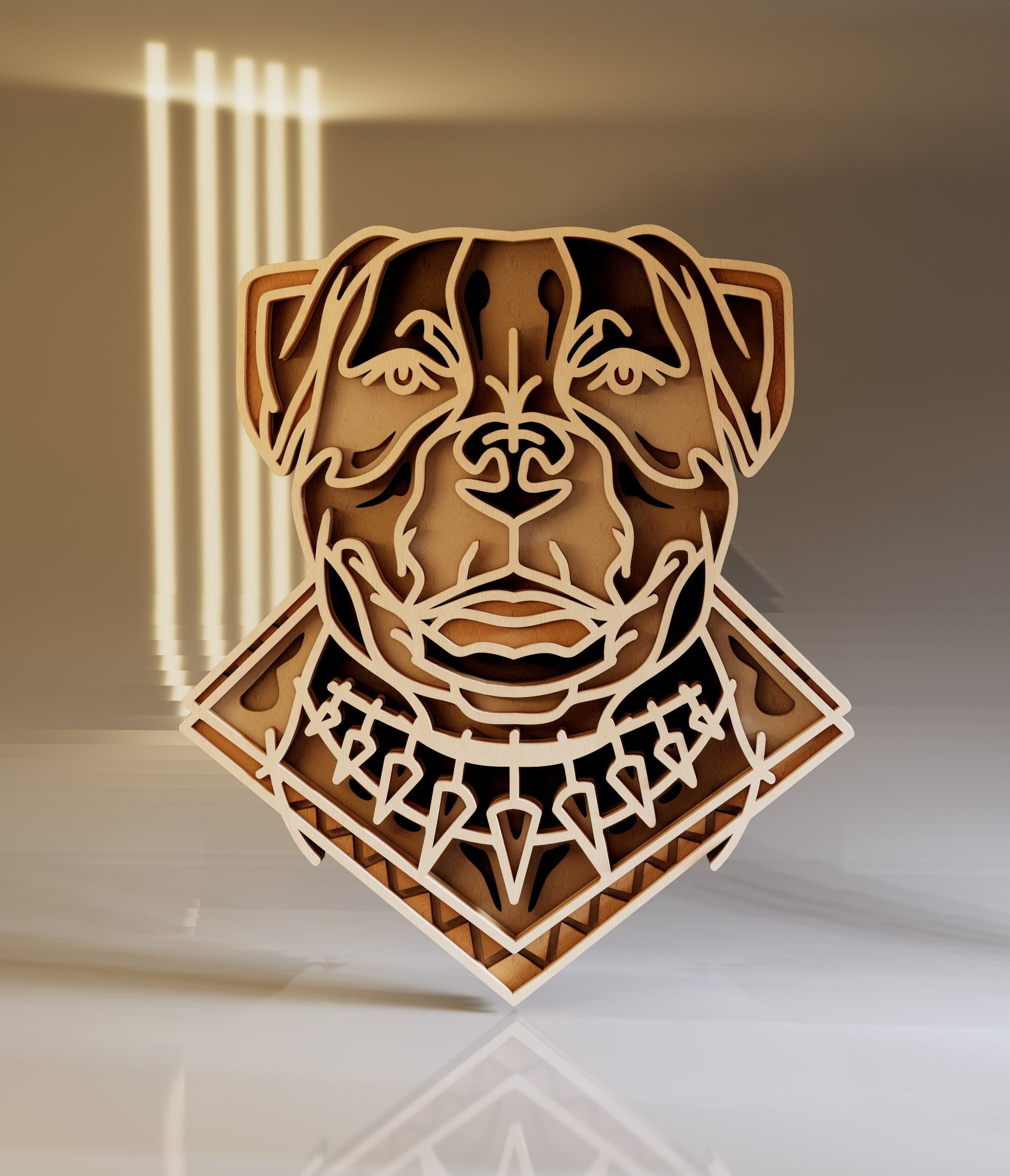 Pitbull Head SVG, Multi Layer Dog Laser Cut File, Wood Cutouts, Instant ...