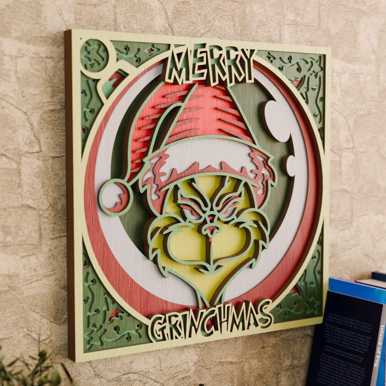 Grinch Face SVG | Merry Grinchmas Layered Mandala | Xmas Laser Cut File ...