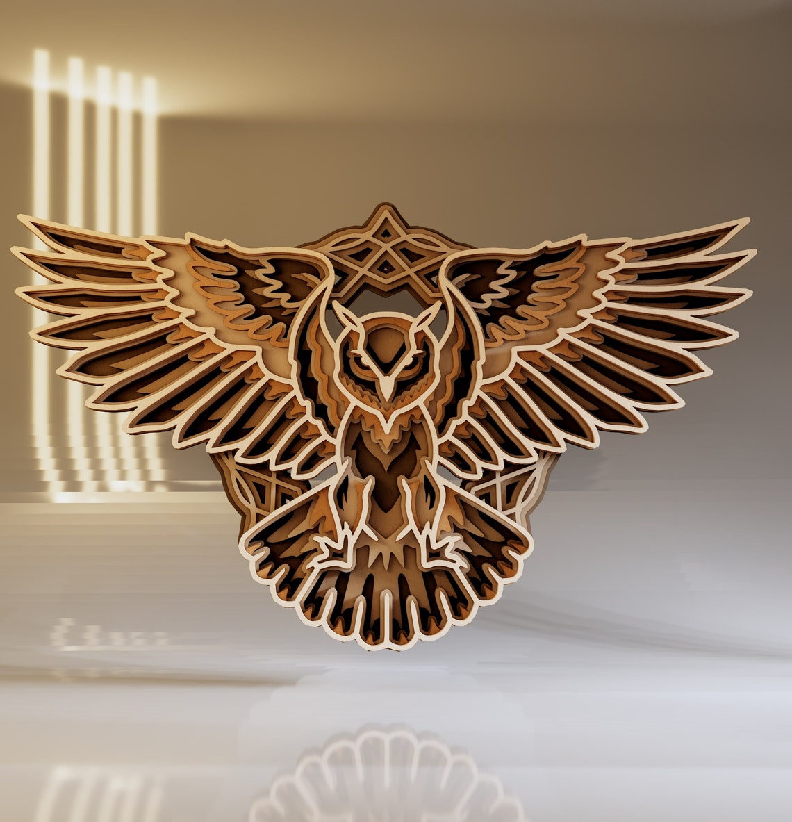 Flying Owl SVG, Multilayer Laser Cut, Instant Digital Download, Forest ...
