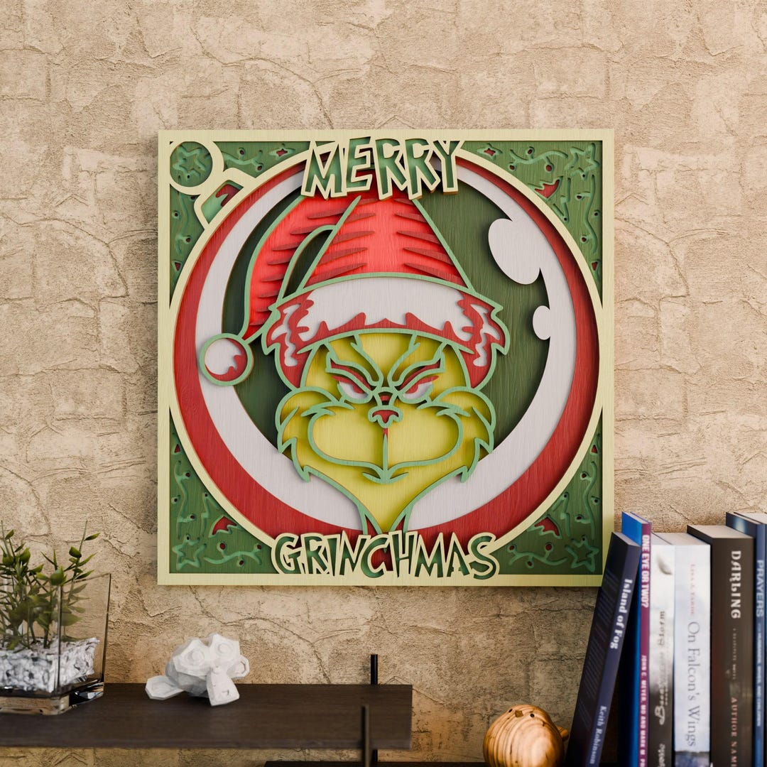 Grinch Face SVG | Merry Grinchmas Layered Mandala | Xmas Laser Cut File ...