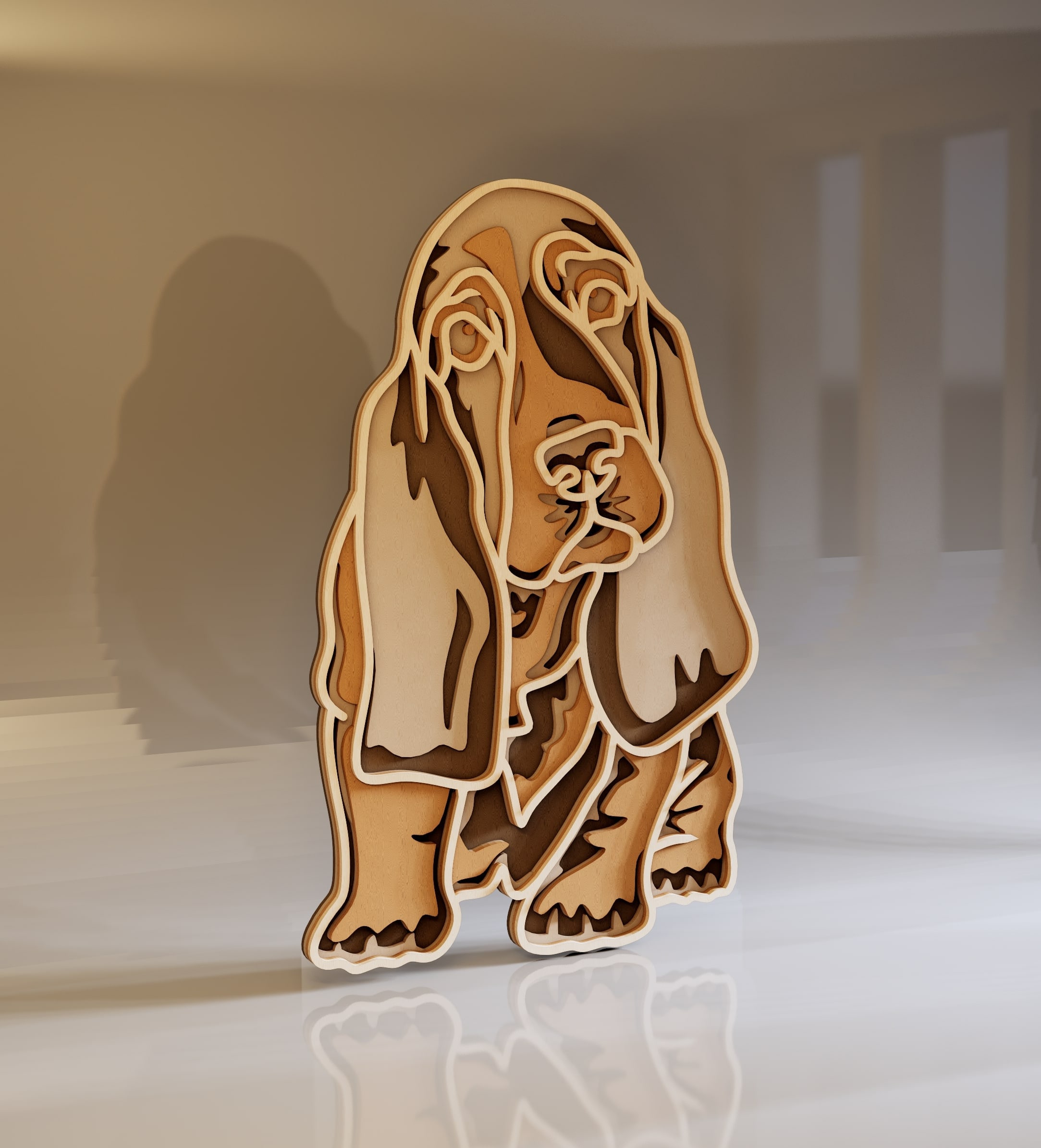 Basset Hound SVG, Dog DXF Files, Plywood Multilayer Design, Instant ...