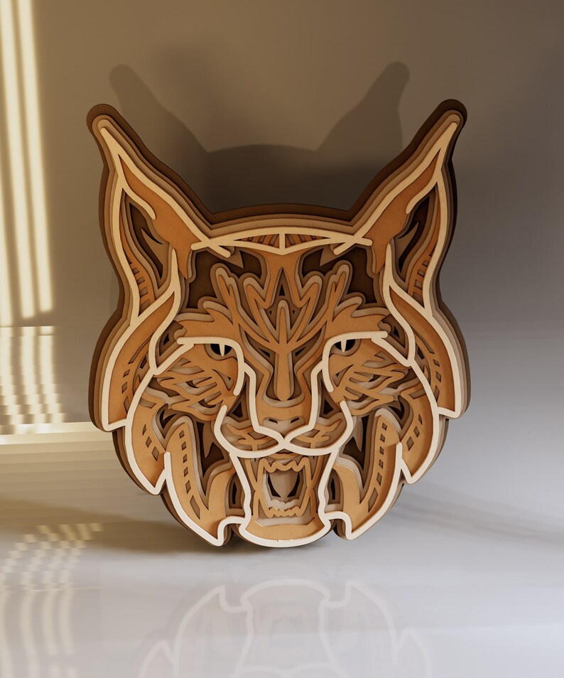 Lynx SVG, Multilayer Laser Cut, Desert Animal Art, 3D Papercut, Cricut ...