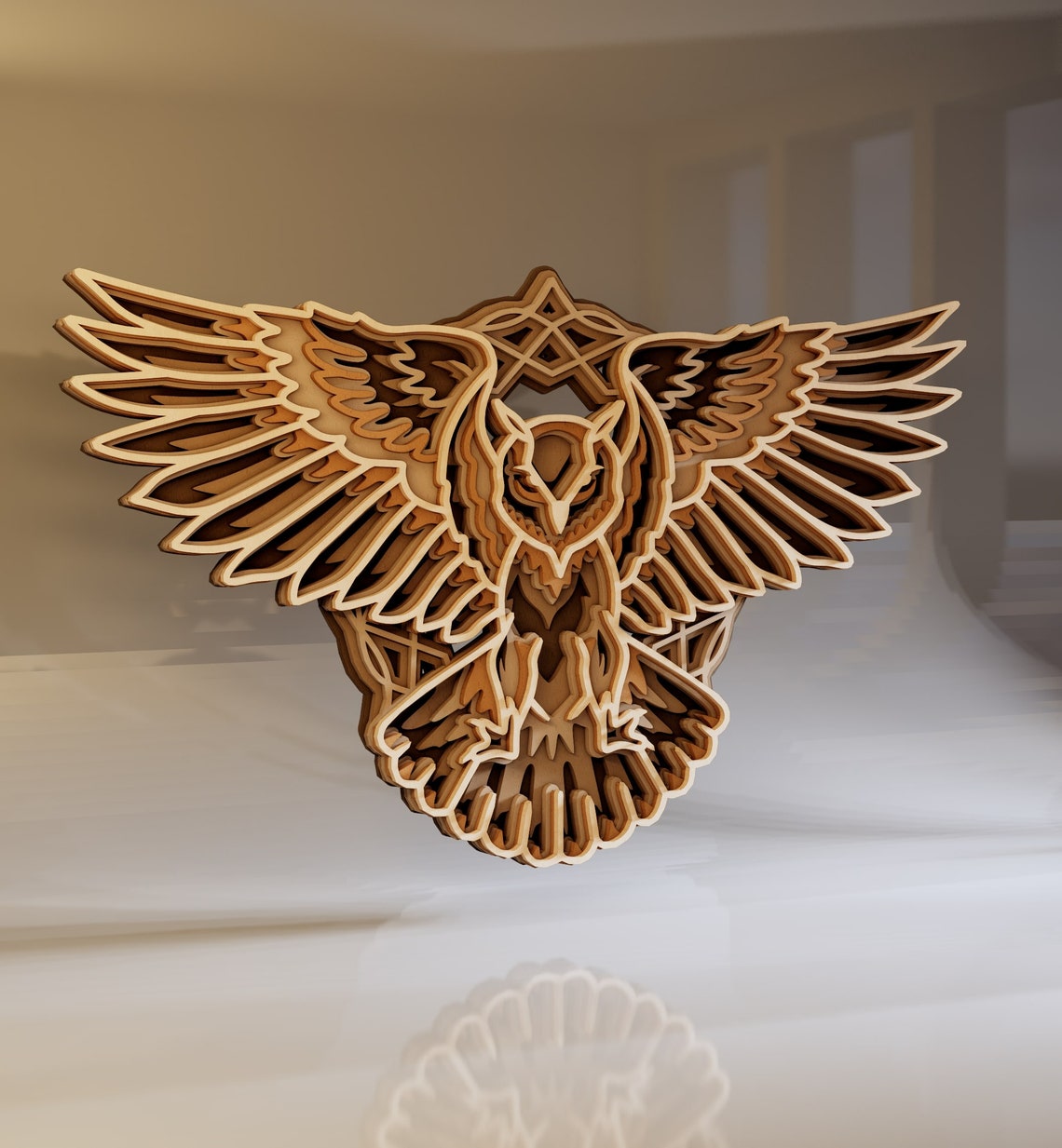 Flying Owl SVG, Multilayer Laser Cut, Instant Digital Download, Forest ...