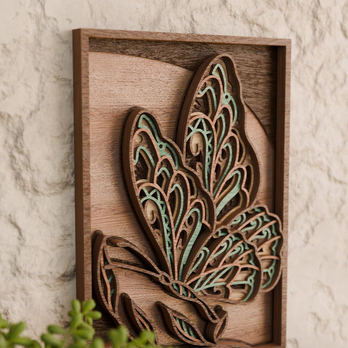 Boho Butterfly SVG | Layered Mandala Insect Design | 3D Nature Wall Art ...