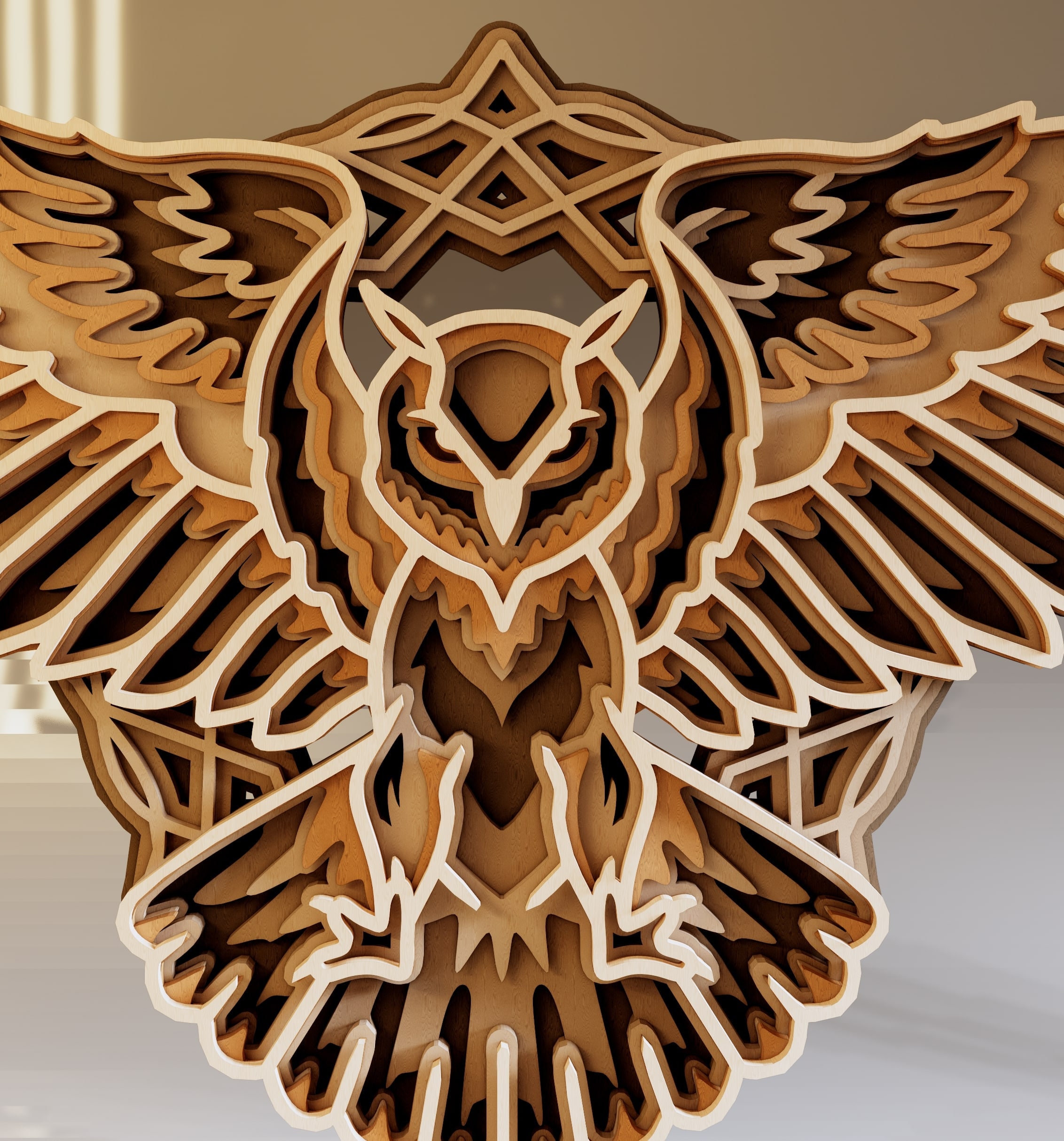 Flying Owl SVG, Multilayer Laser Cut, Instant Digital Download, Forest ...