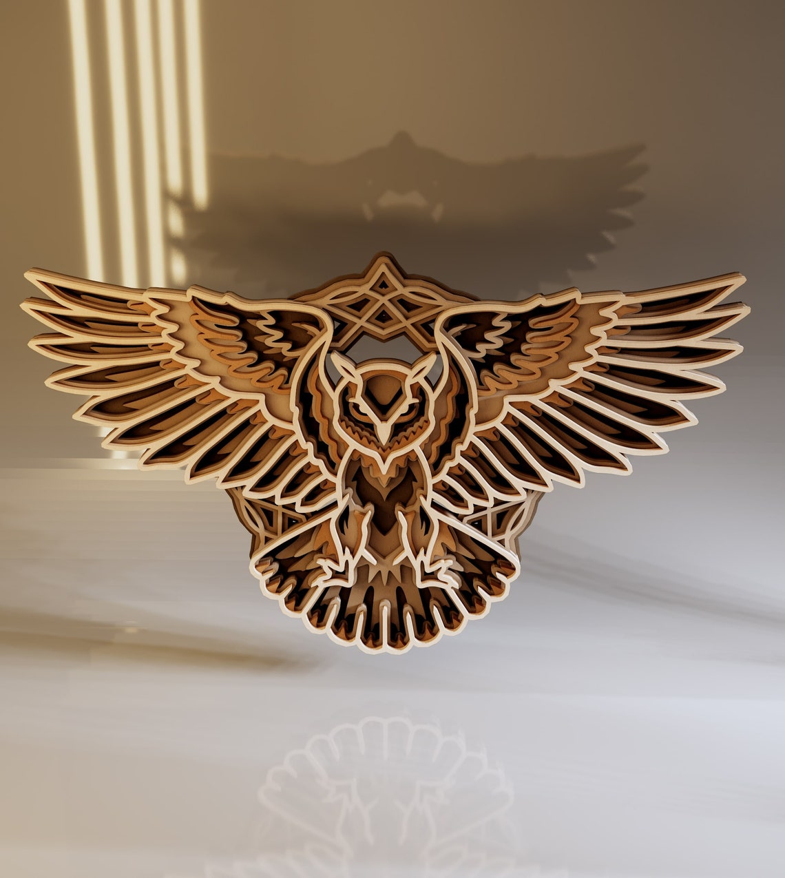 Flying Owl SVG, Multilayer Laser Cut, Instant Digital Download, Forest ...