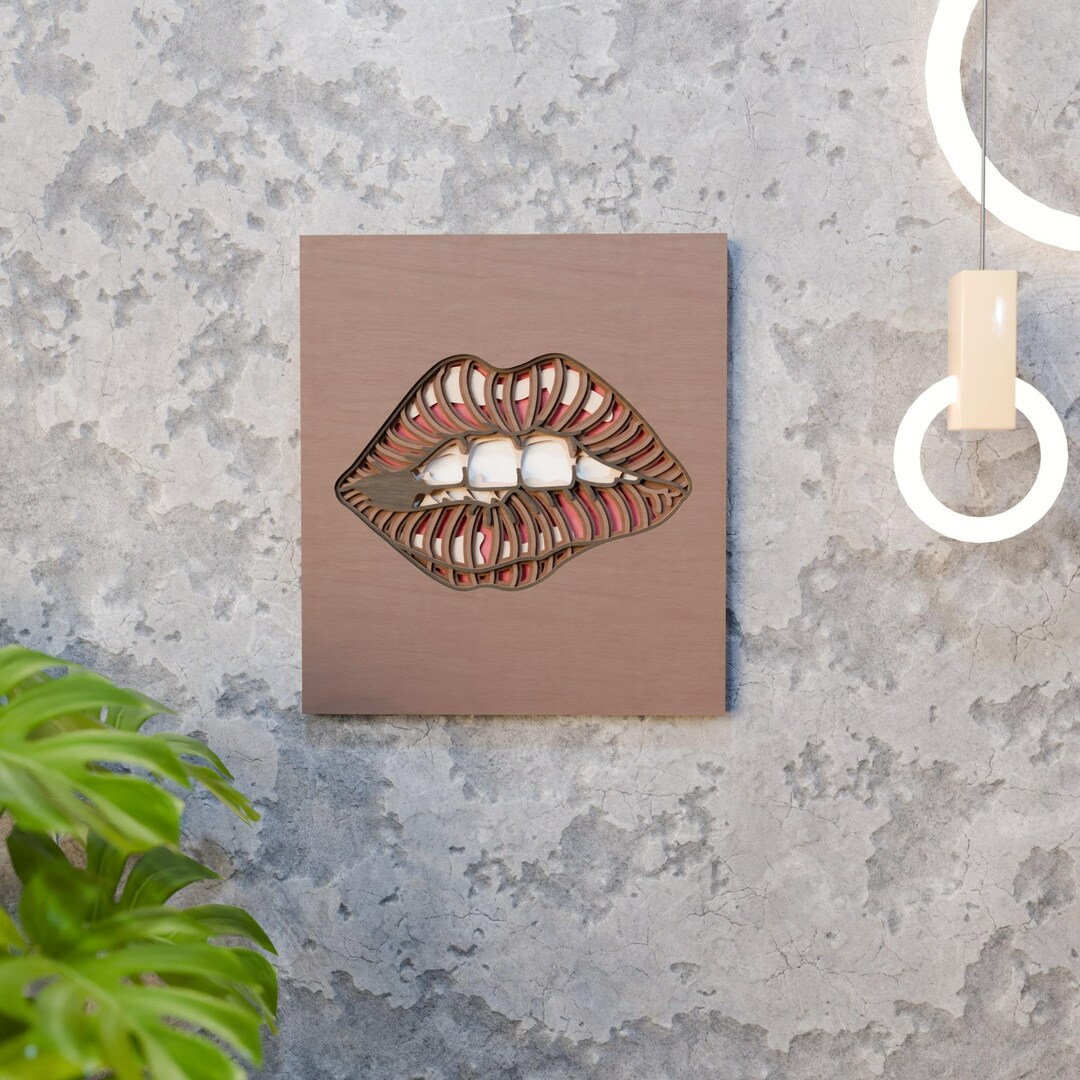 Lips SVG Layered File | 3D Laser Cut Pop Art Design | Cricut ...
