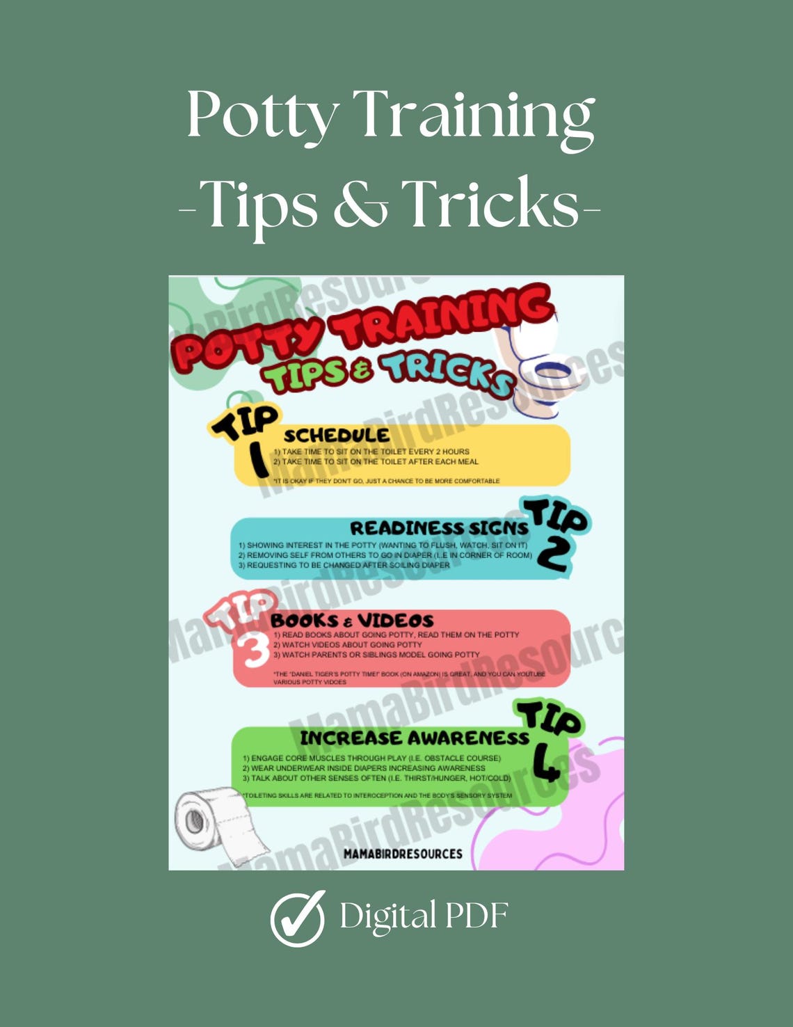 POTTY TRAINING Tips & Tricks Handout for Parents, Teachers (digital ...