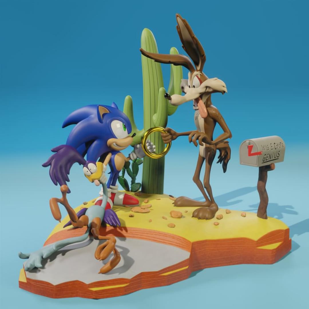 Looney Tunes - Wile E. Coyote and Sonic the Hedgehog With the Road ...