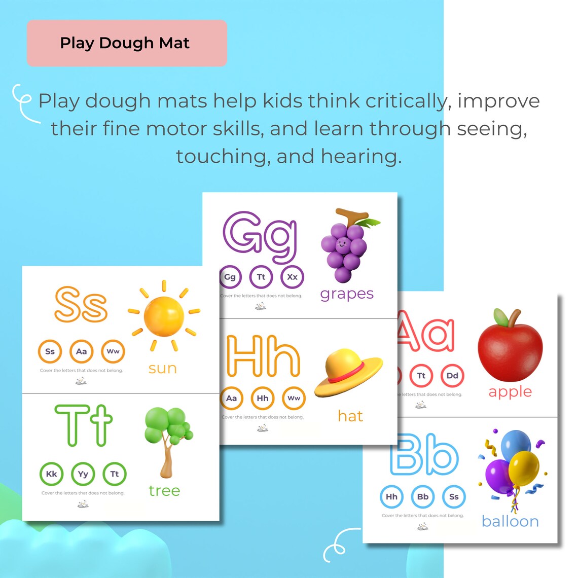 Alphabet Play Dough Mats Printable for Kids - Toddler Preschool ...