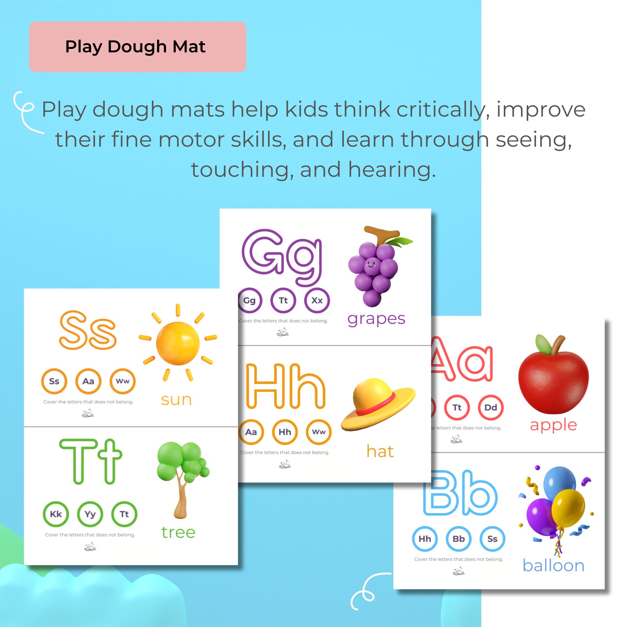 Alphabet Play Dough Mats Printable for Kids - Toddler Preschool ...