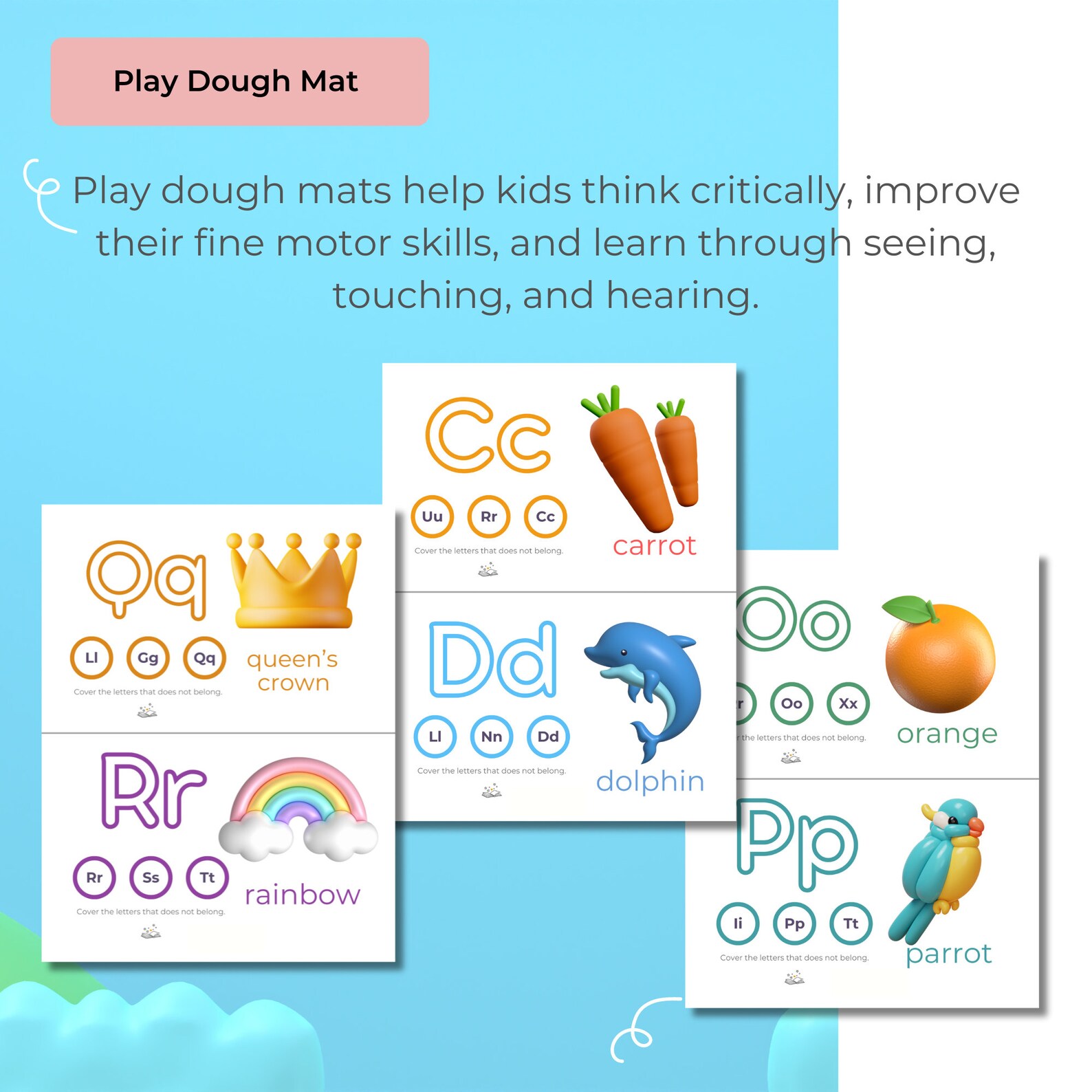Alphabet Play Dough Mats Printable for Kids - Toddler Preschool ...