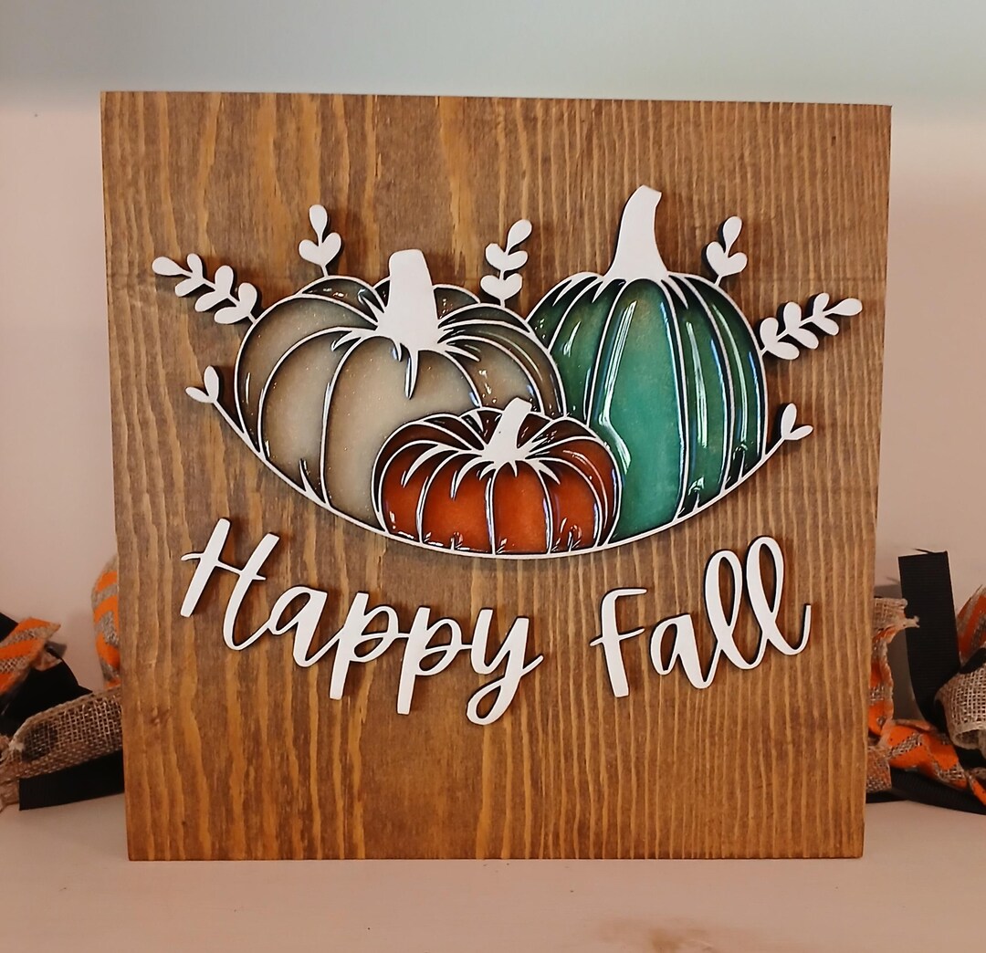 Fall Wooden Sign, Pumpkin Wooden Sign, Happy Fall Sign, Fall Decor ...