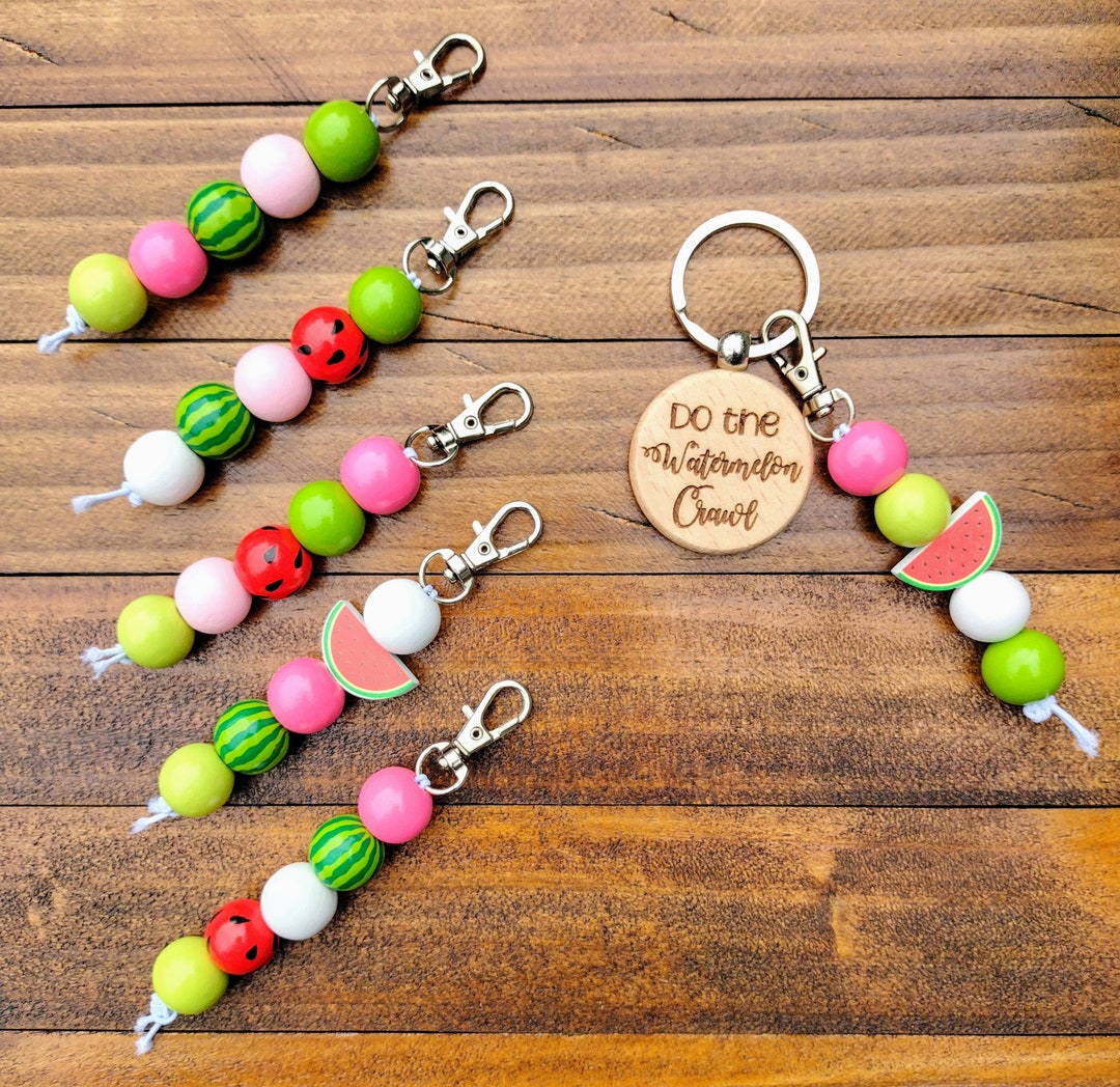 Watermelon Keychain for Summer, Watermelon Crawl Engraved Keychain ...