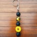 Floral Silicone Bead Clip on Keychain, Clip on Backpack Keychain ...