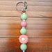 Floral Silicone Bead Clip on Keychain, Clip on Backpack Keychain ...