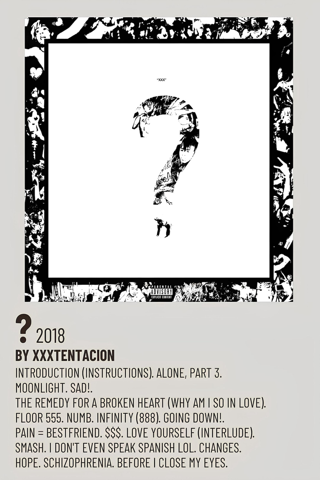 Xxxtentacion Album Cover Art Poster Digital Download Etsy