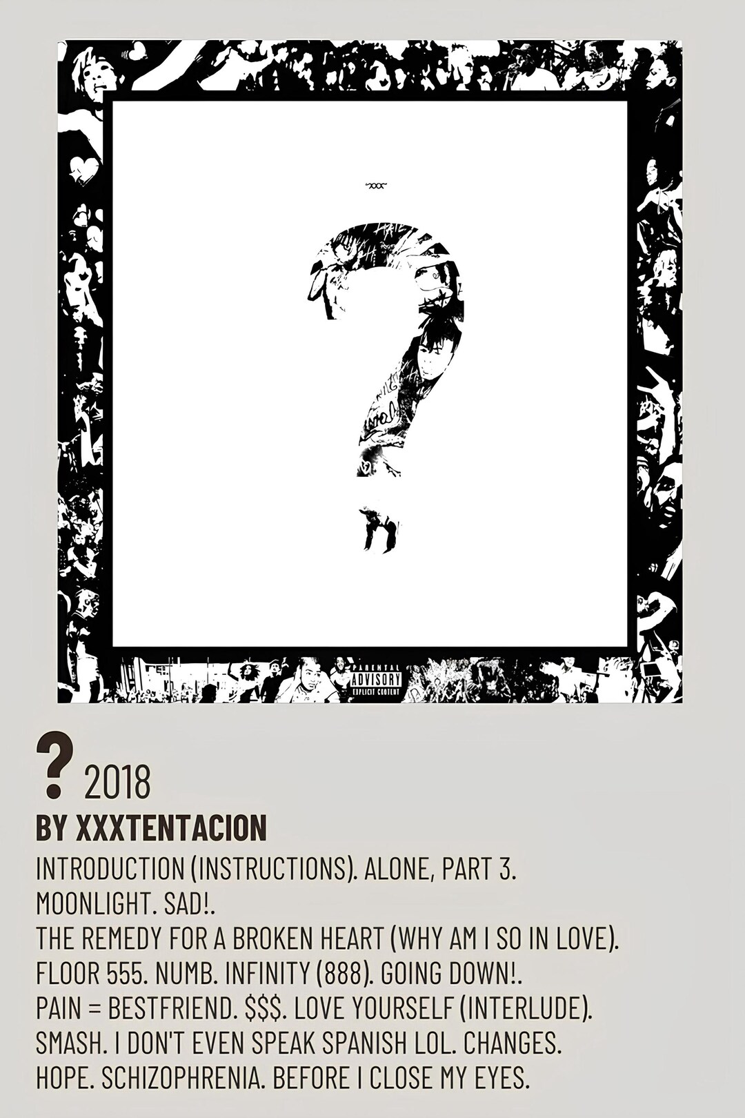 Xxxtentacion Album Cover Art Poster digital Download Etsy