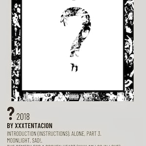 Xxxtentacion "?" Album Cover Art Poster (digital Download) - Etsy