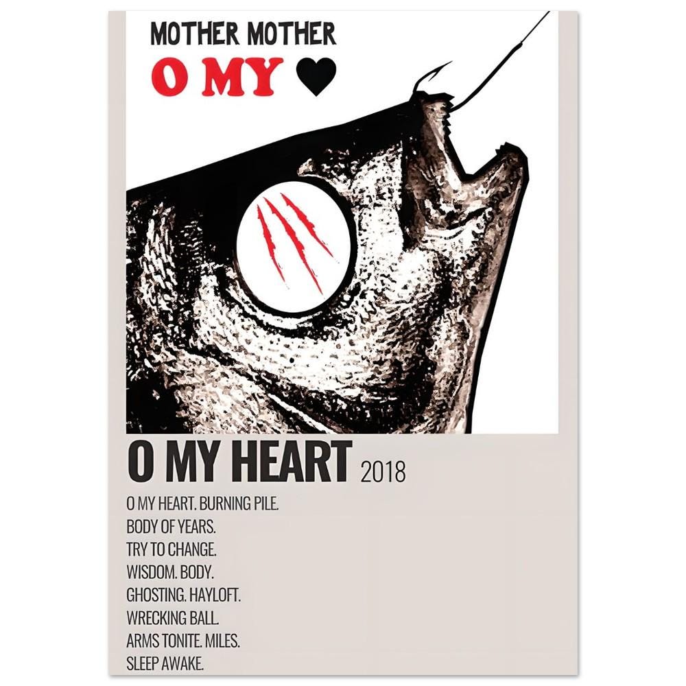 Mother Mother o My Heart Album Poster Indie Rock Wall Art, 2018 Album Cover, Music Decor for ...
