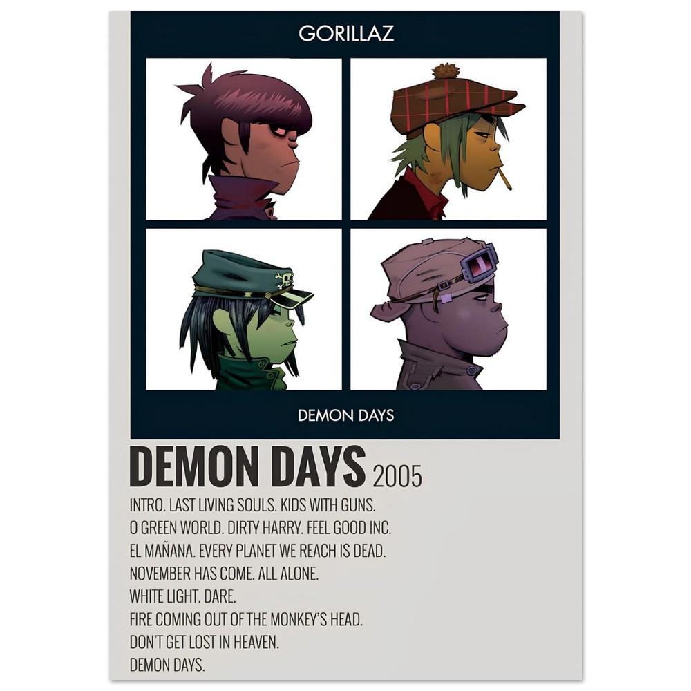 Gorillaz Demon Days 2005 Album Poster - Iconic Music Art, Alternative ...