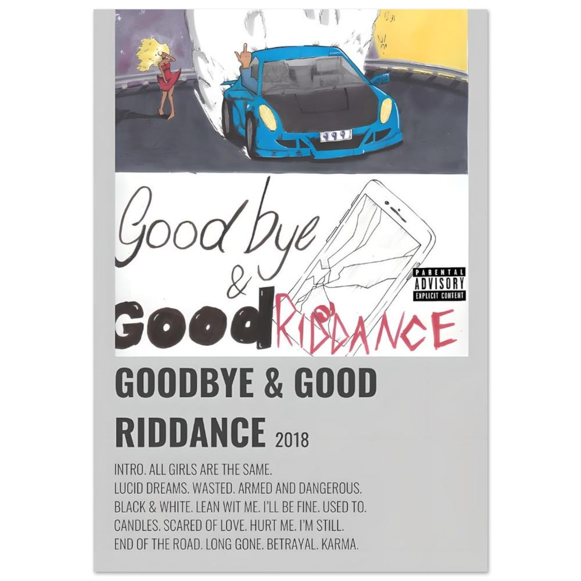 Juice WRLD goodbye & Good Riddance Album Poster Music Wall Art for Fans ...