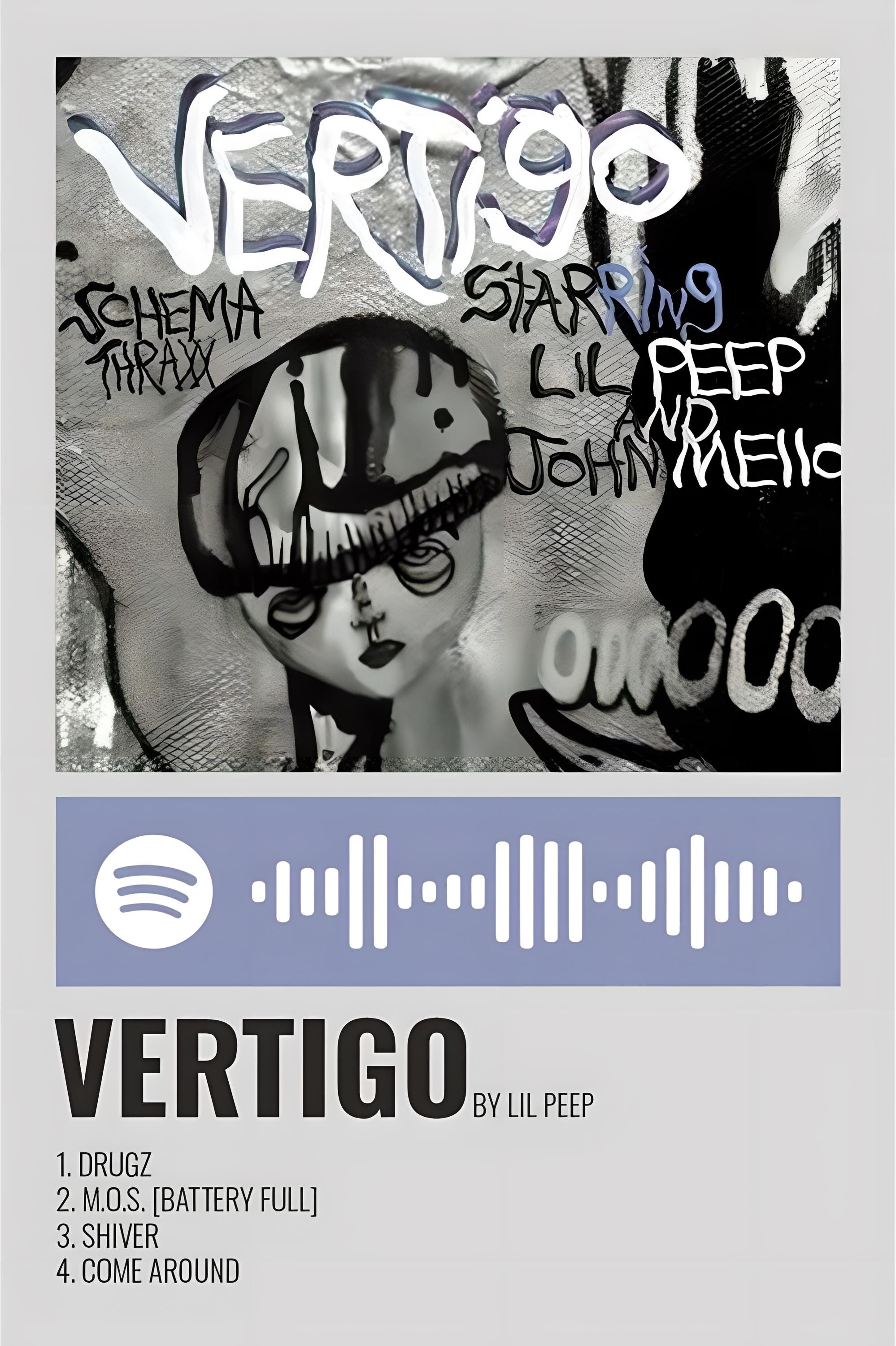 Lil Peep Vertigo Album Cover Poster - Digital Download, Emo Rap Wall ...