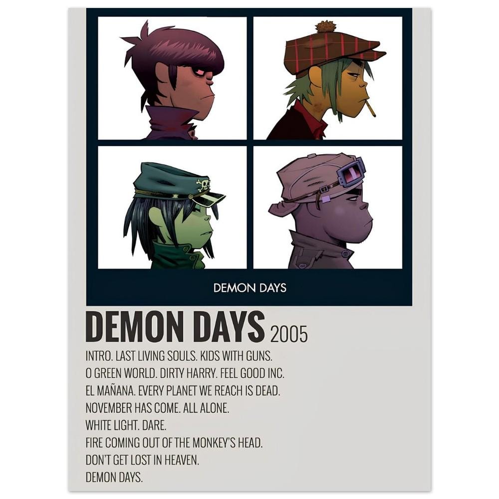 Gorillaz Demon Days 2005 Album Poster - Iconic Music Art, Alternative ...