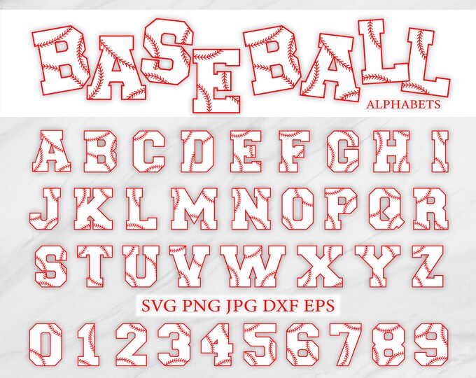 Baseball Font Svg, Baseball Font Bundle, Baseball Alphabet Letters Svg ...