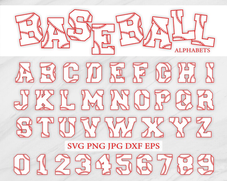 Baseball Alphabet Sport Font SVG, Baseball Font SVG, Sport Font SVG ...