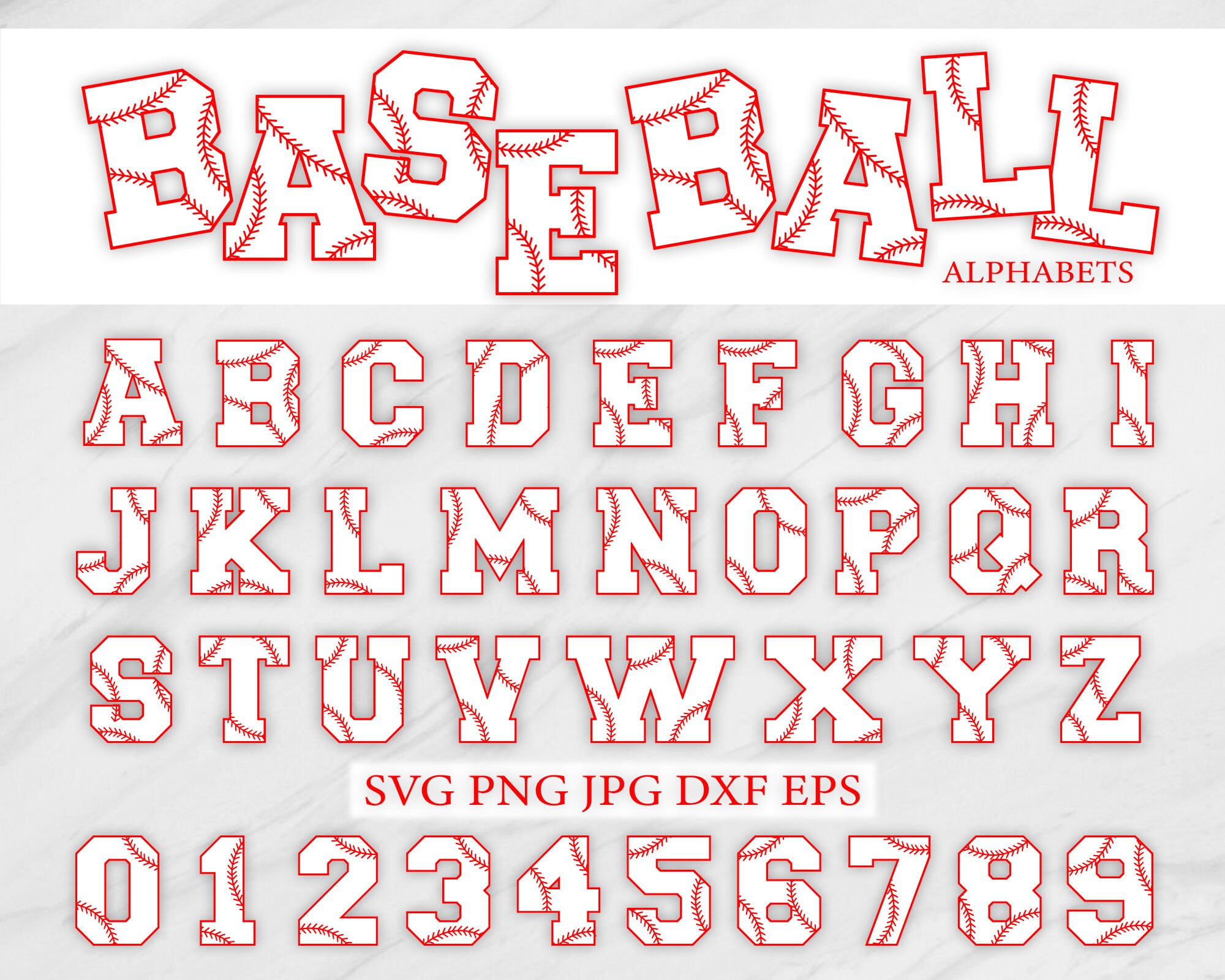 Baseball Alphabet Sport Font SVG, Baseball Font SVG, Sport Font SVG ...
