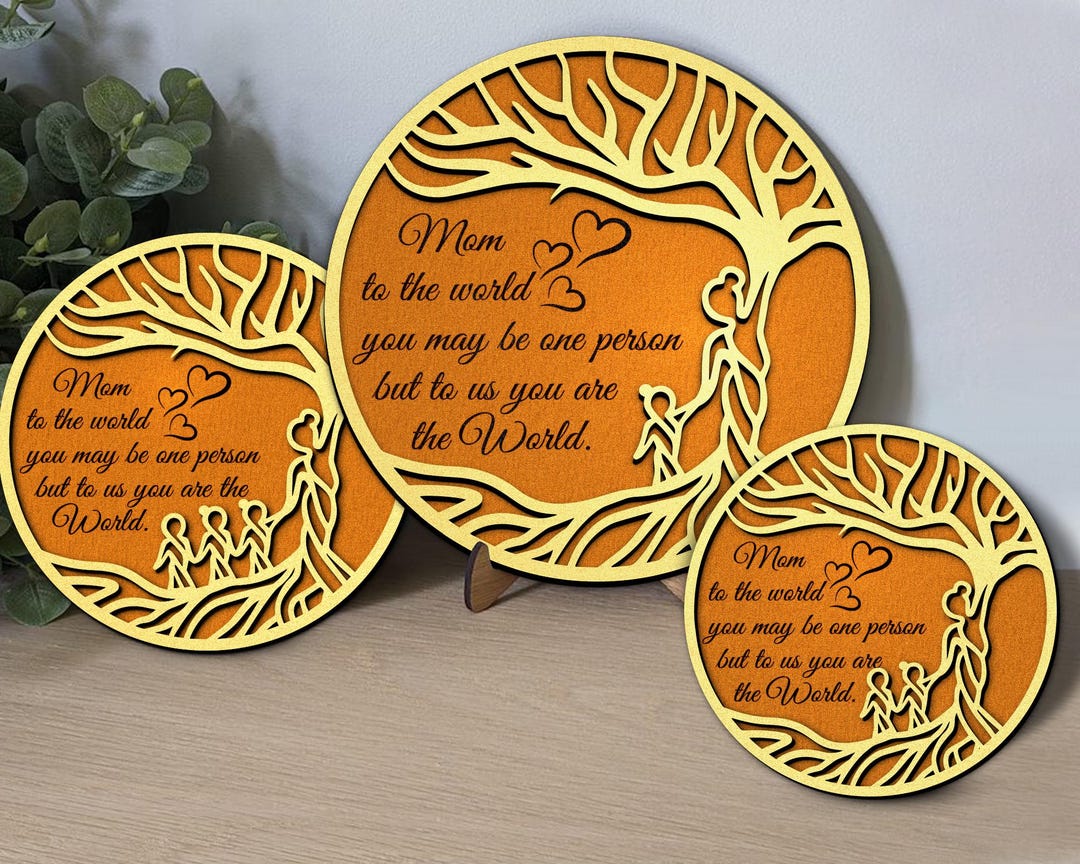 Mother Tree SVG, Wooden Decorative Stand, Layered Tree Svg, Laser Cut ...