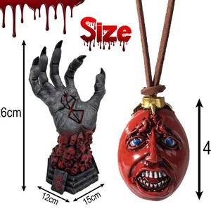 Berserk Hand of God & Behelit the Egg of the King Necklace, Anime Resin ...