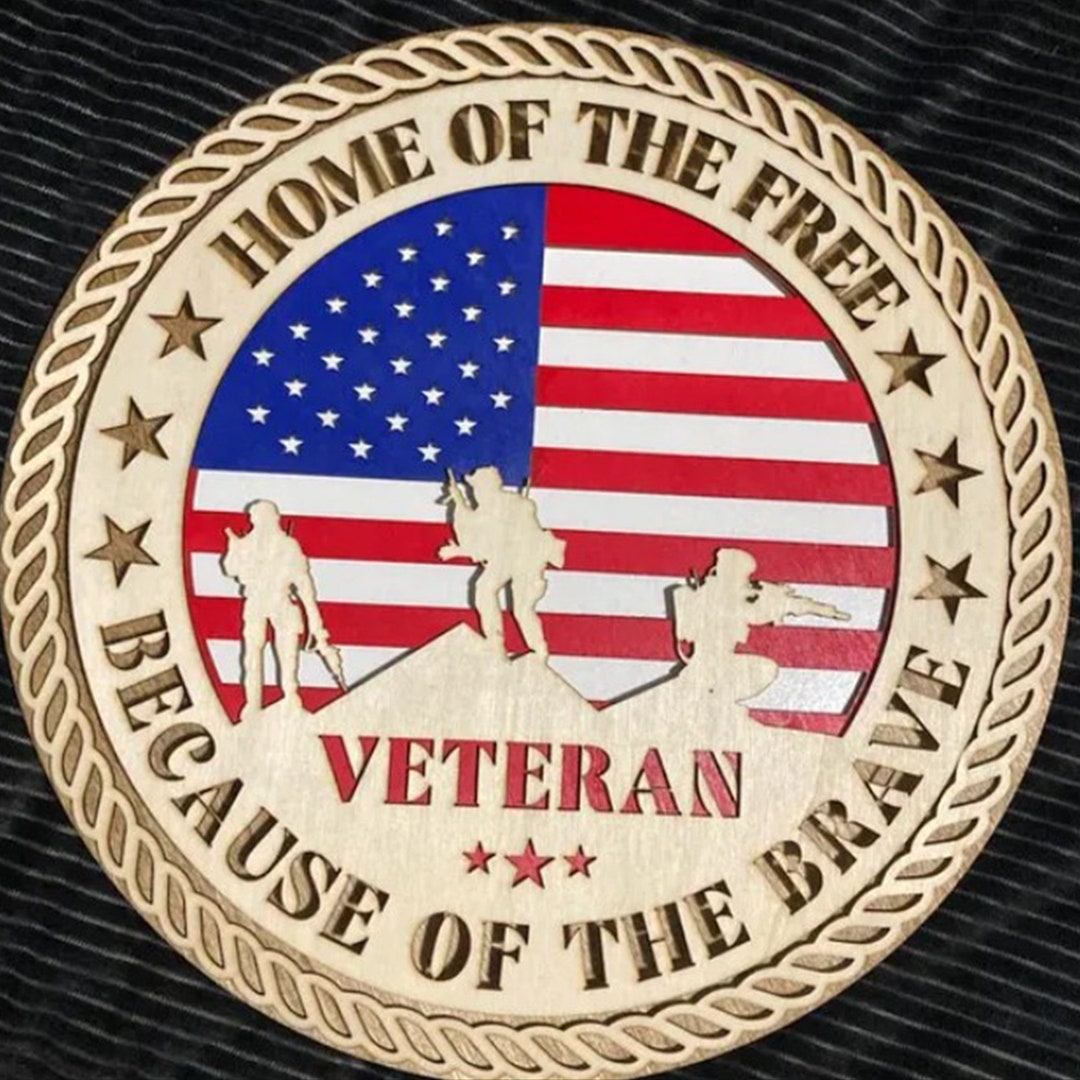 Veteran Plaque - 3 Layer Ornament SVG, Army Veteran, Veteran Ornaments ...