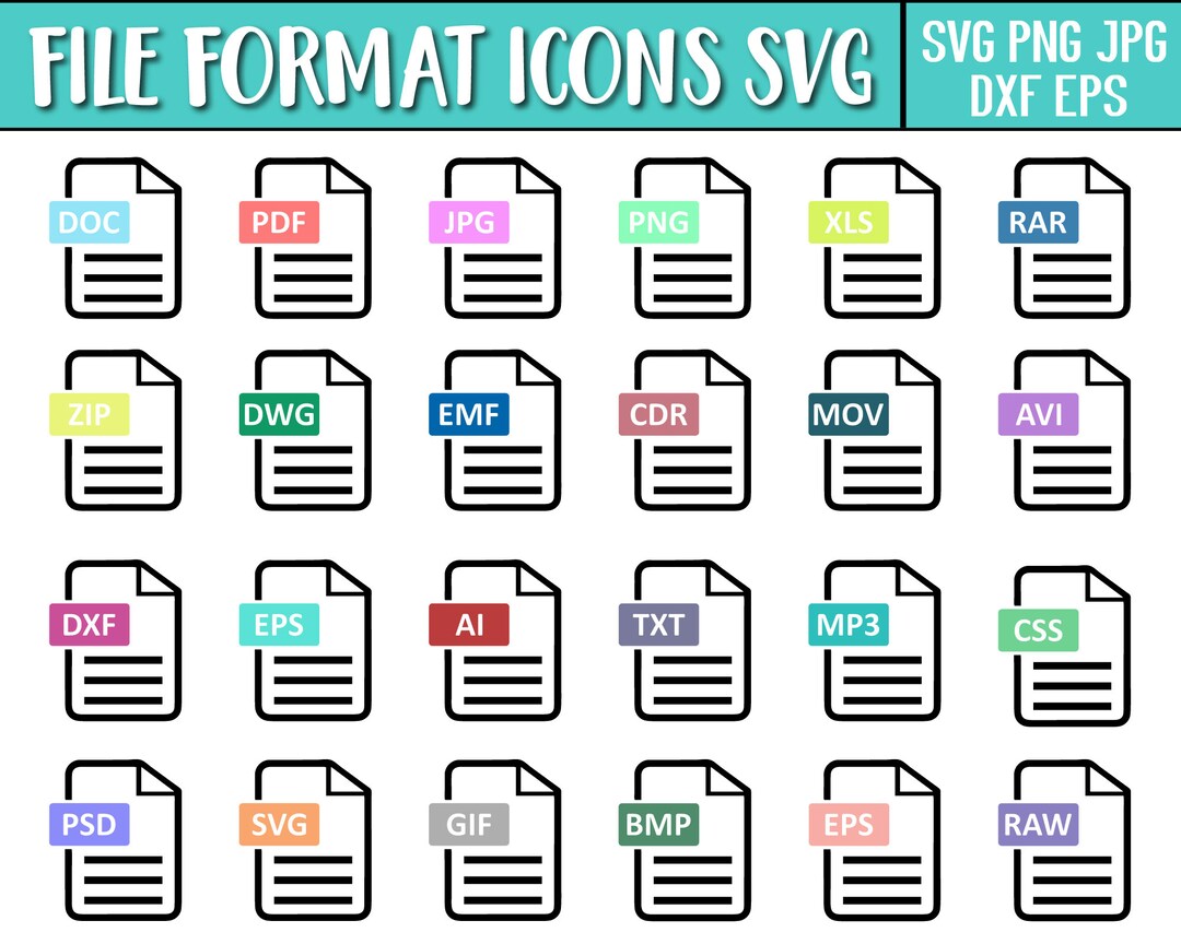Files Format Icons SVG, Files Format PNG Icons, Png Icons, Digital ...