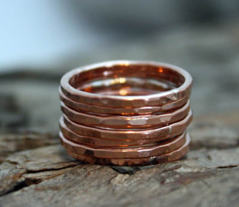 7 Lucky Copper Rings - Etsy