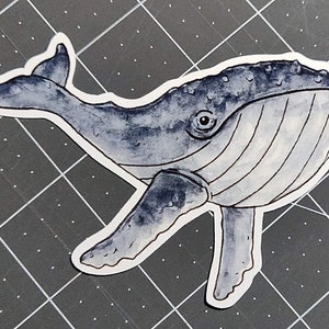 Humpback Whale 4" Vinyl Sticker, Weatherproof - Etsy
