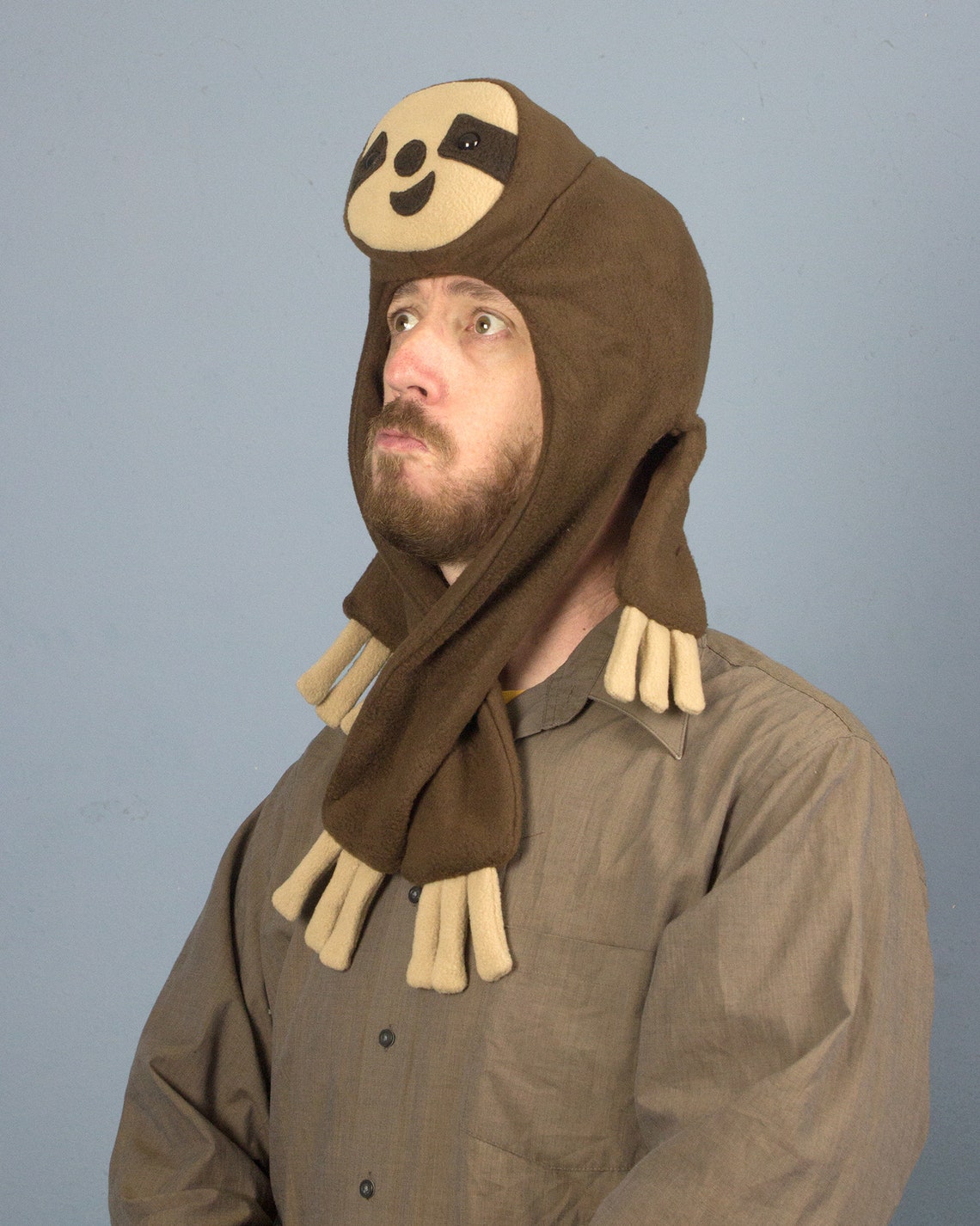 Handmade Fleece Sloth Hat - Etsy