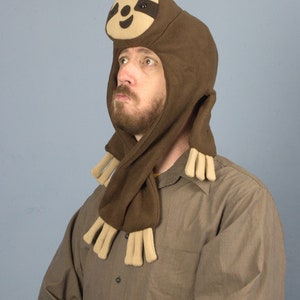 Handmade Fleece Sloth Hat - Etsy