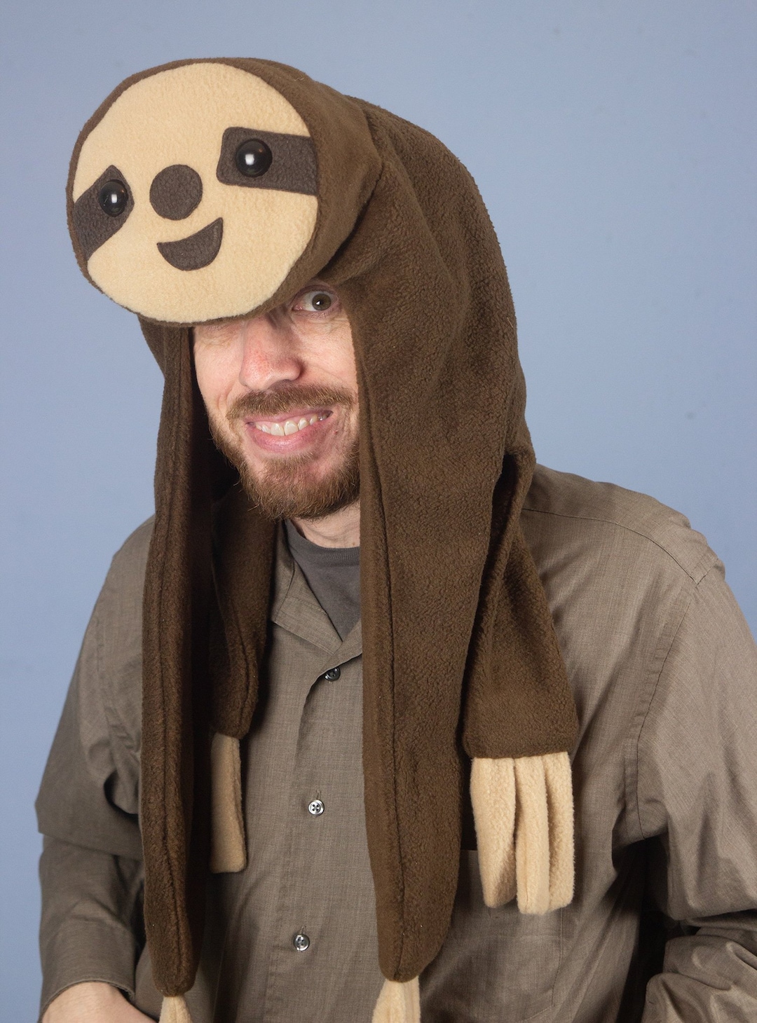 Handmade Fleece Giant Sloth Hat - Etsy
