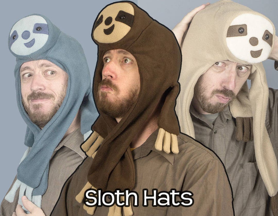 Handmade Fleece Sloth Hat - Etsy